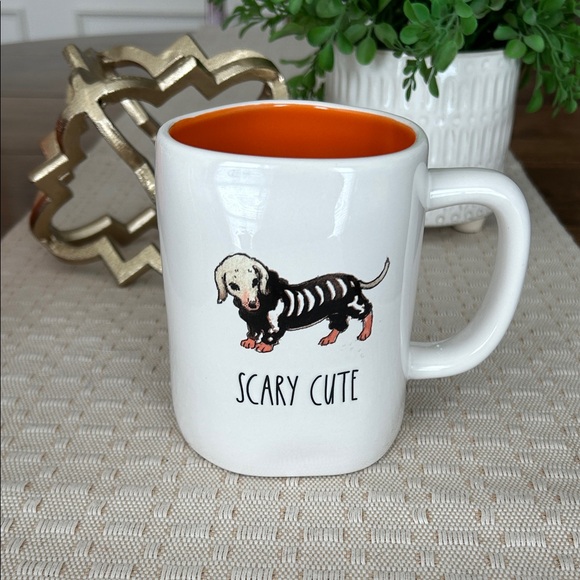 Rae Dunn | Accents | Rae Dunn Scary Cute White And Orange Mug | Poshmark